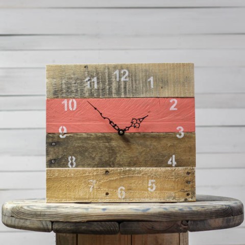 Original Reclaimed Pallet Clock - Coral Reef