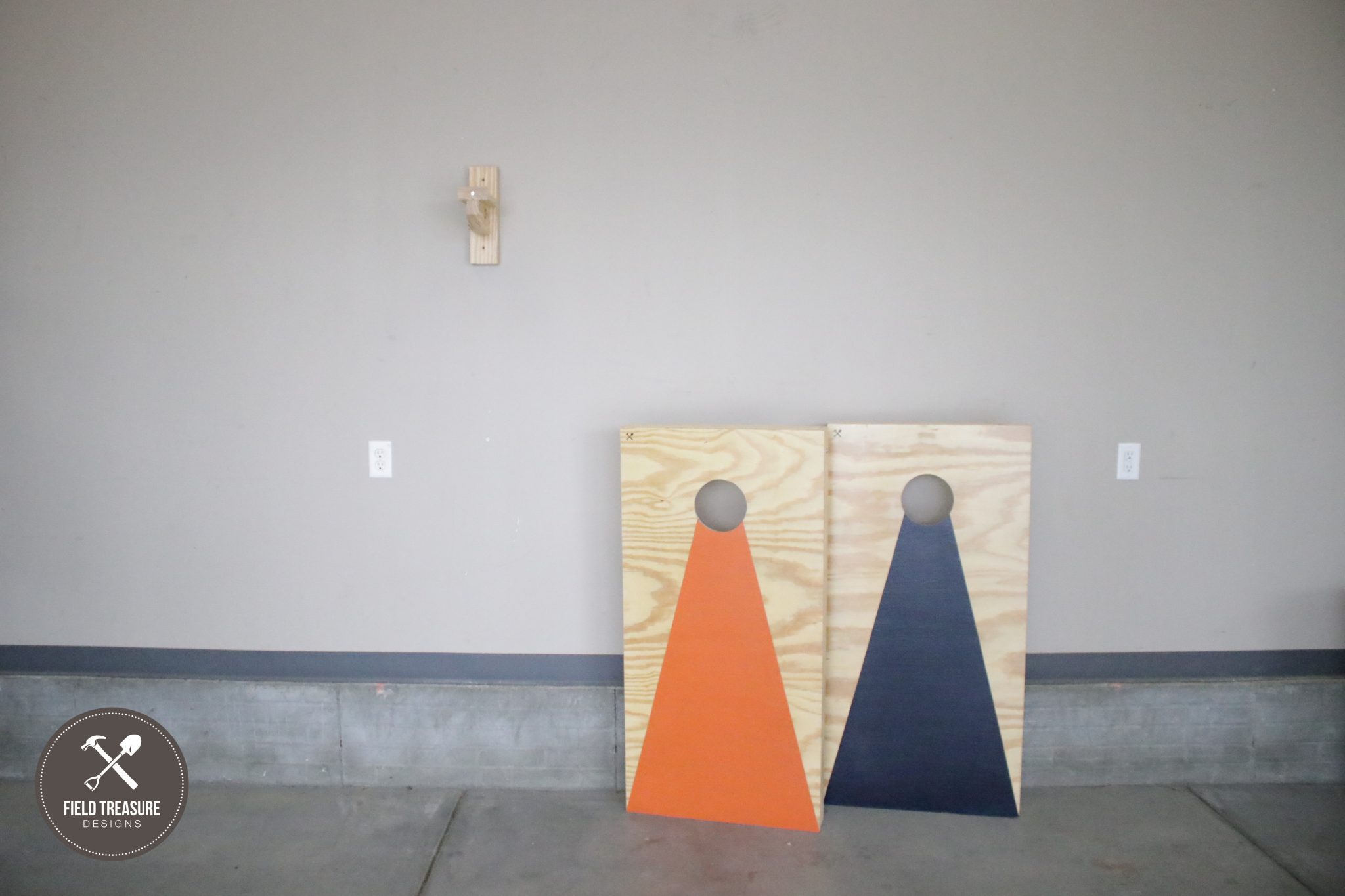 DIY Cornhole Board Hanger - Field Treasure Designs