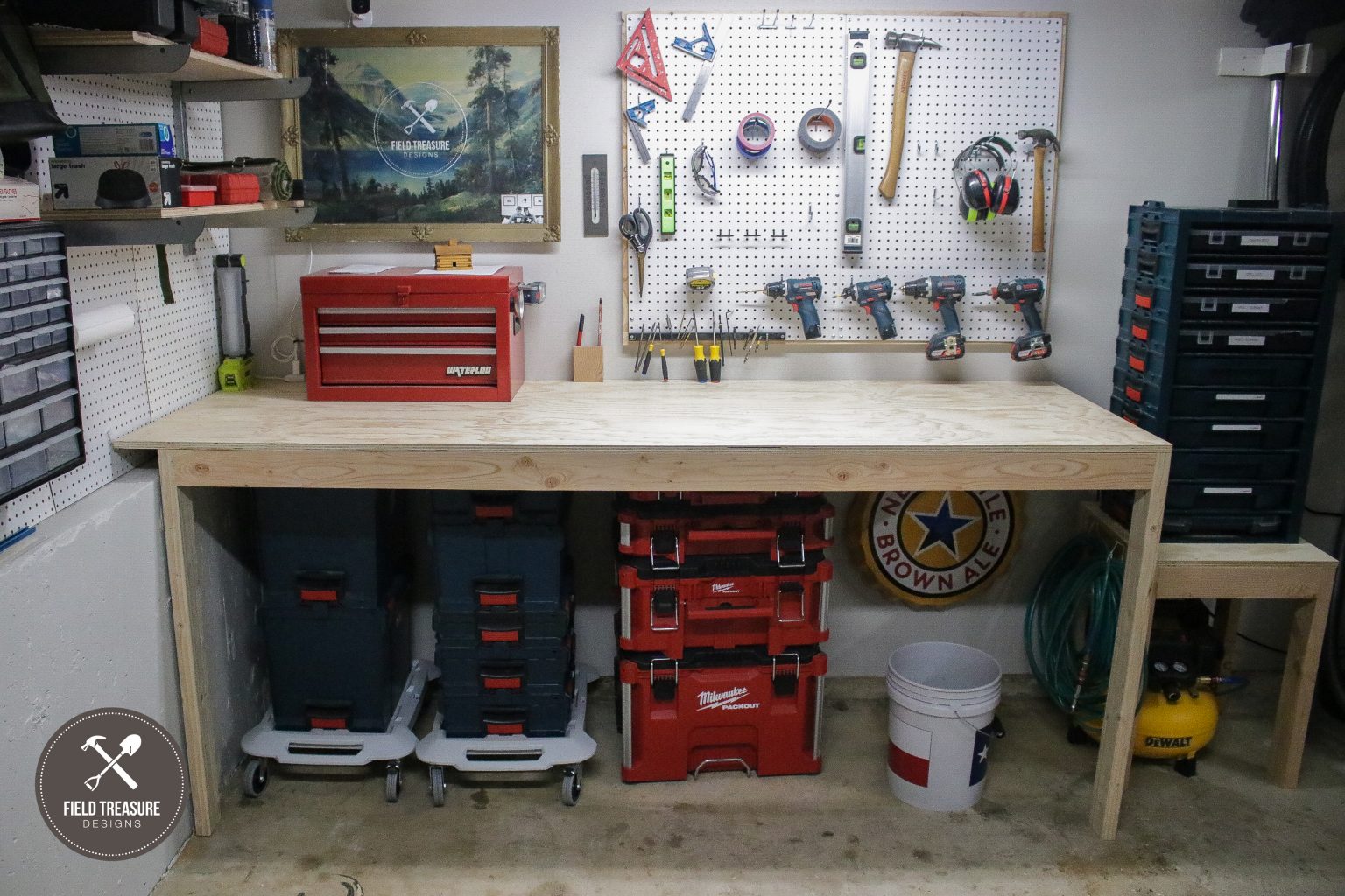 DIY Garage Workbench - Field Treasure Designs