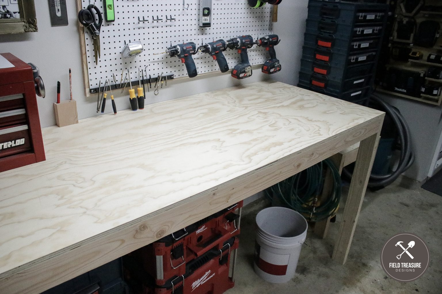 DIY Garage Workbench - Field Treasure Designs