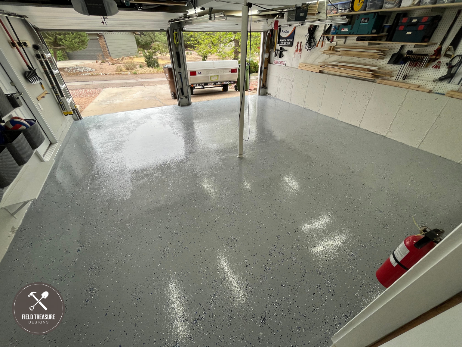 DIY Garage Floor Epoxy Coating - Field Treasure Designs