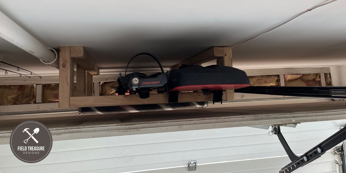 Above Garage Door Storage Rack - Field Treasure Designs